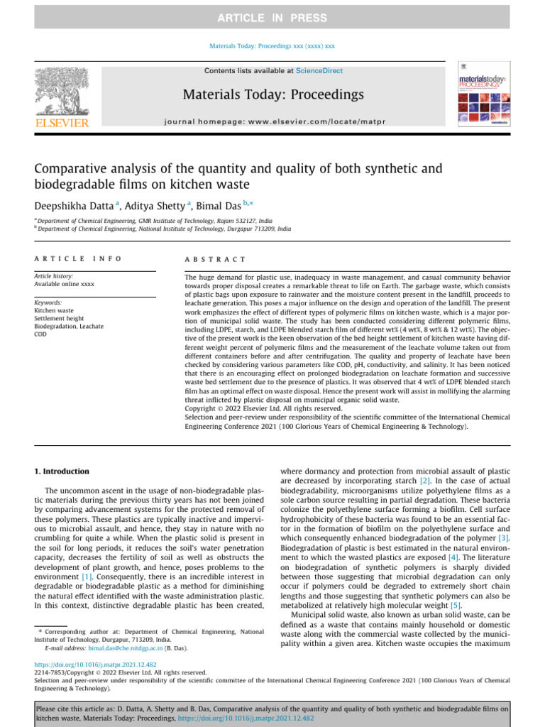 Aditya Paper | PDF | Polymers | Biodegradation