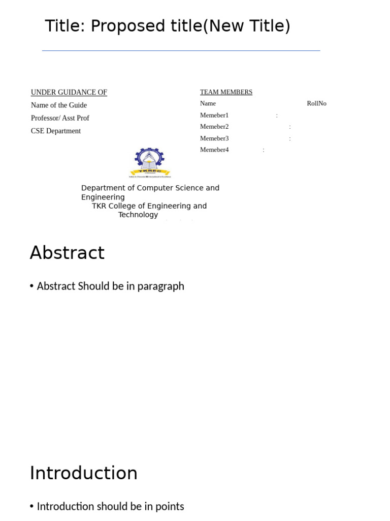 Major Project Phase-1 Sample PPT For Final Review | PDF