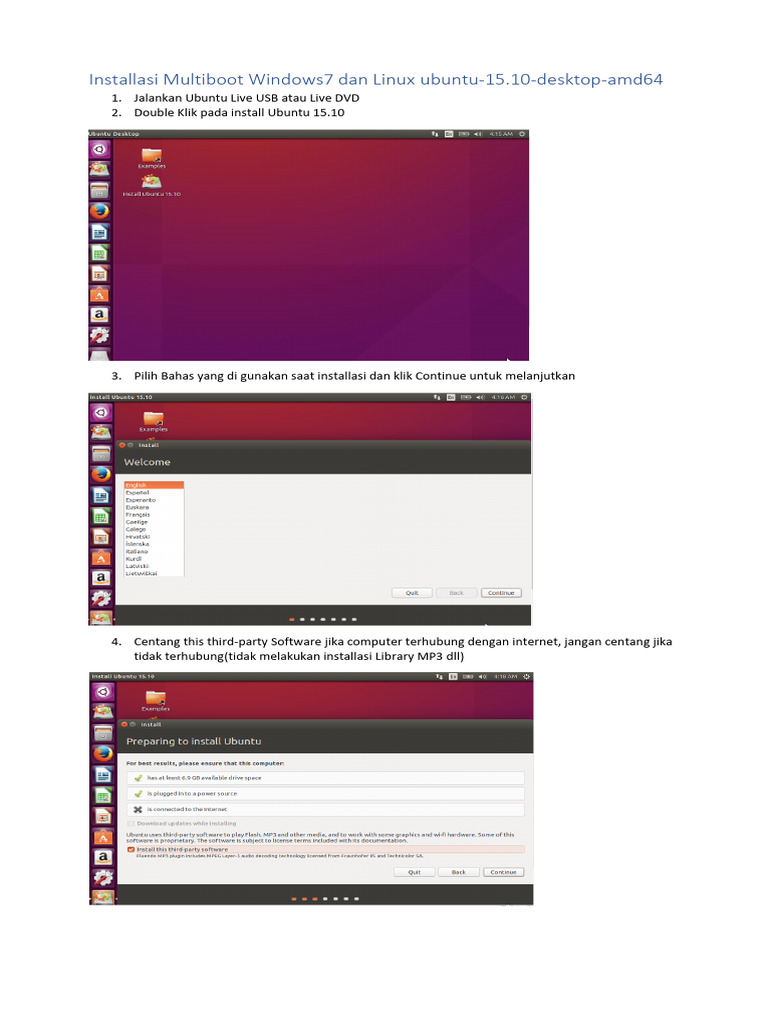 Installasi Multiboot Windows7 Dan Linux Ubuntu | PDF