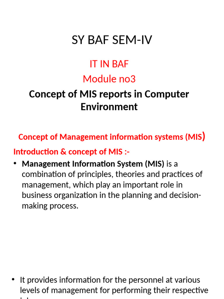 #1-Concept of MIS & Types | PDF | System | Management Information System