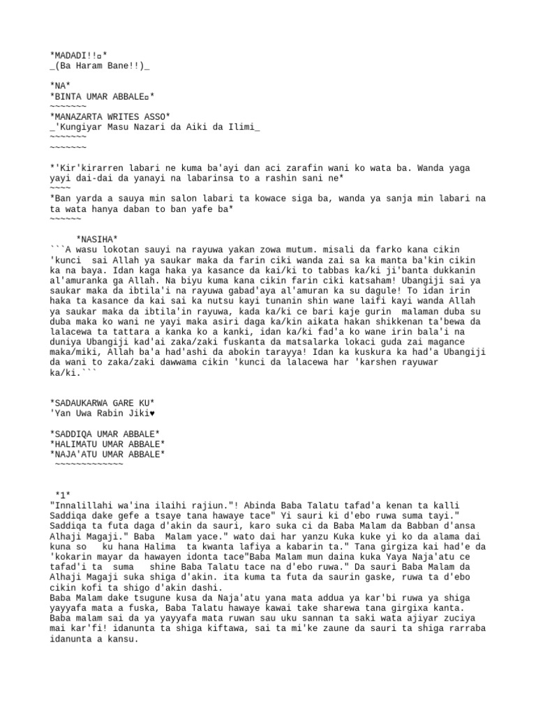 Madadi !! by Binta Umar Abbale | PDF