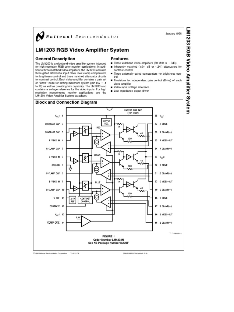 LM1203 RGB Video Amplifier System Overview | PDF | Amplifier | Bipolar ...