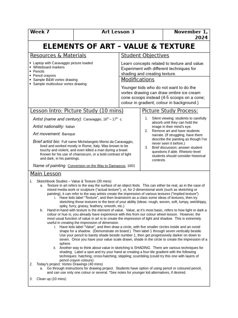 Exploring Value and Texture in Art | PDF | Drawing