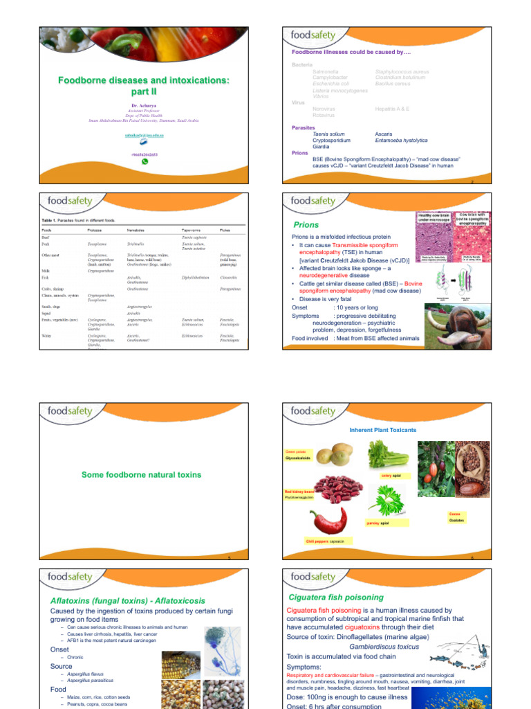 Lecture 8. Foodborne Diseases & Intoxications - Part 2 | PDF ...