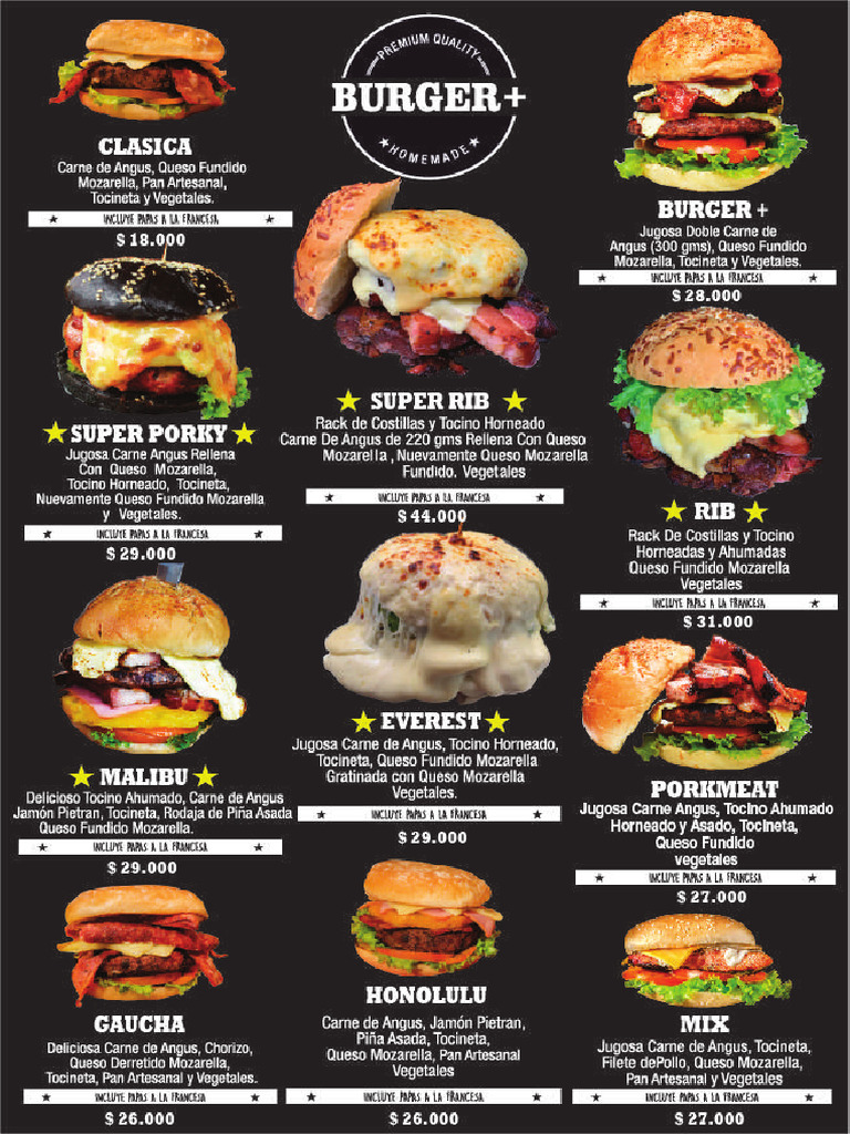 Menu Burger | PDF