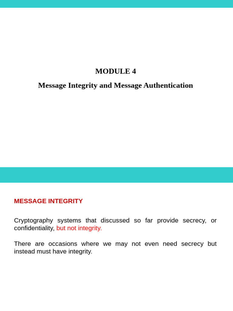 Module4 Integrity And Authentication Pdf Encryption Cryptography