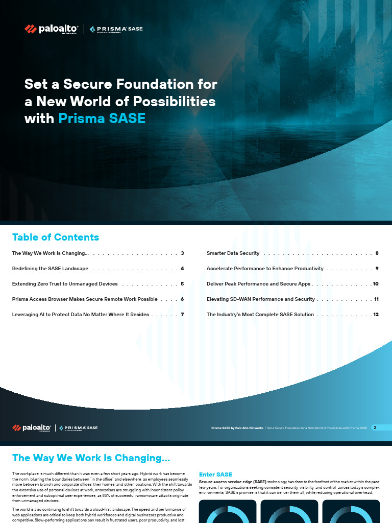 Set Secure Foundation For New World of Possibilities With Prisma Sase | PDF | Computer Security ...