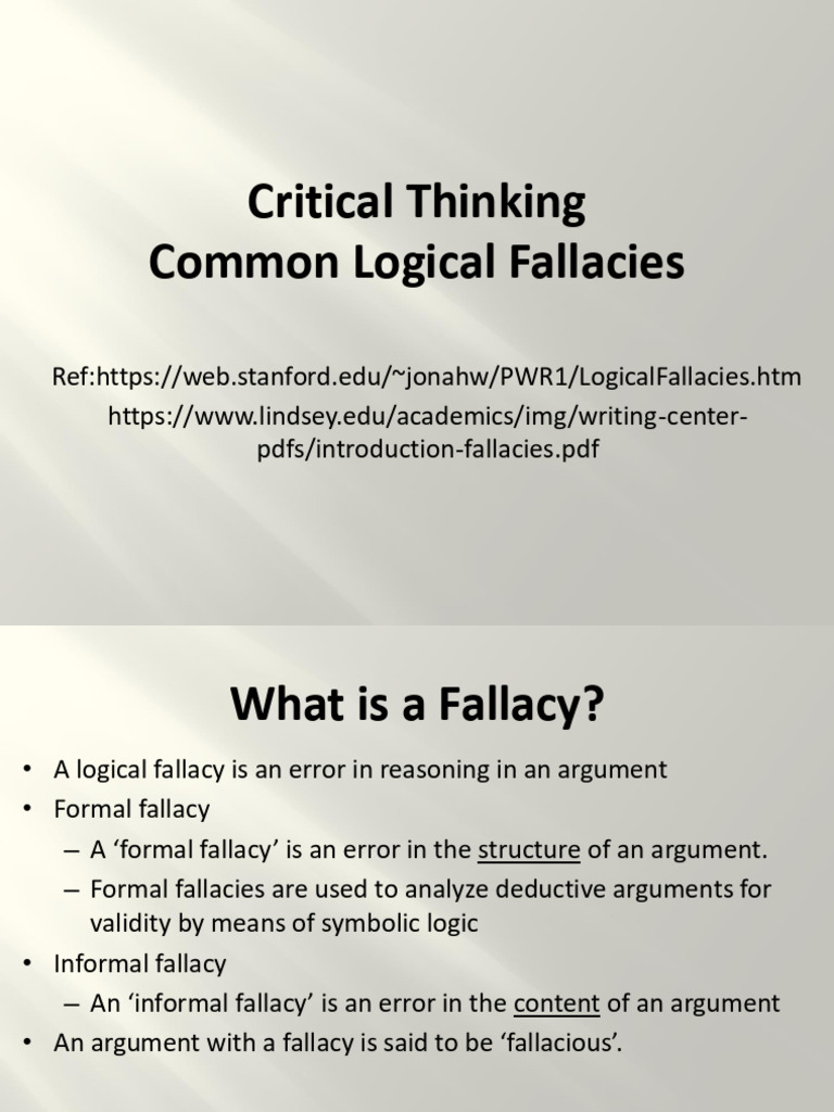 Understanding Common Logical Fallacies | PDF | Fallacy | Argument