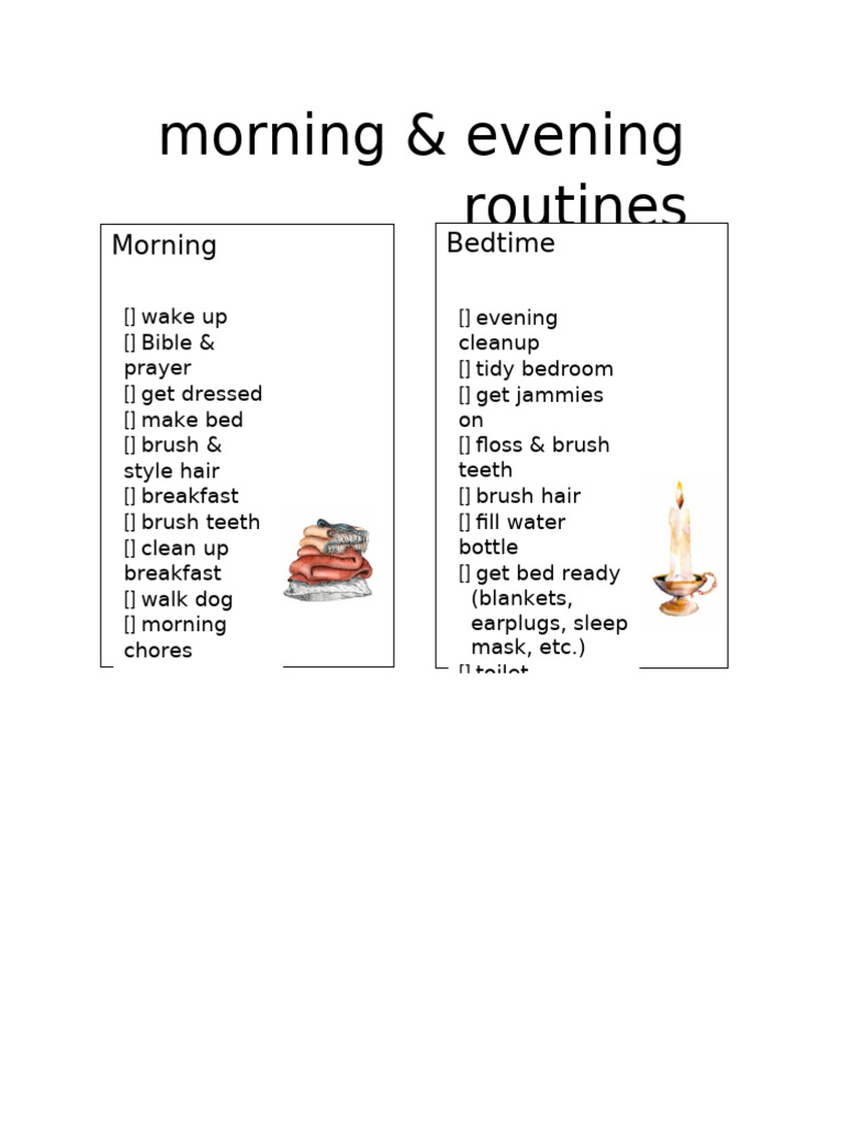 Morning & Evening Routines | PDF