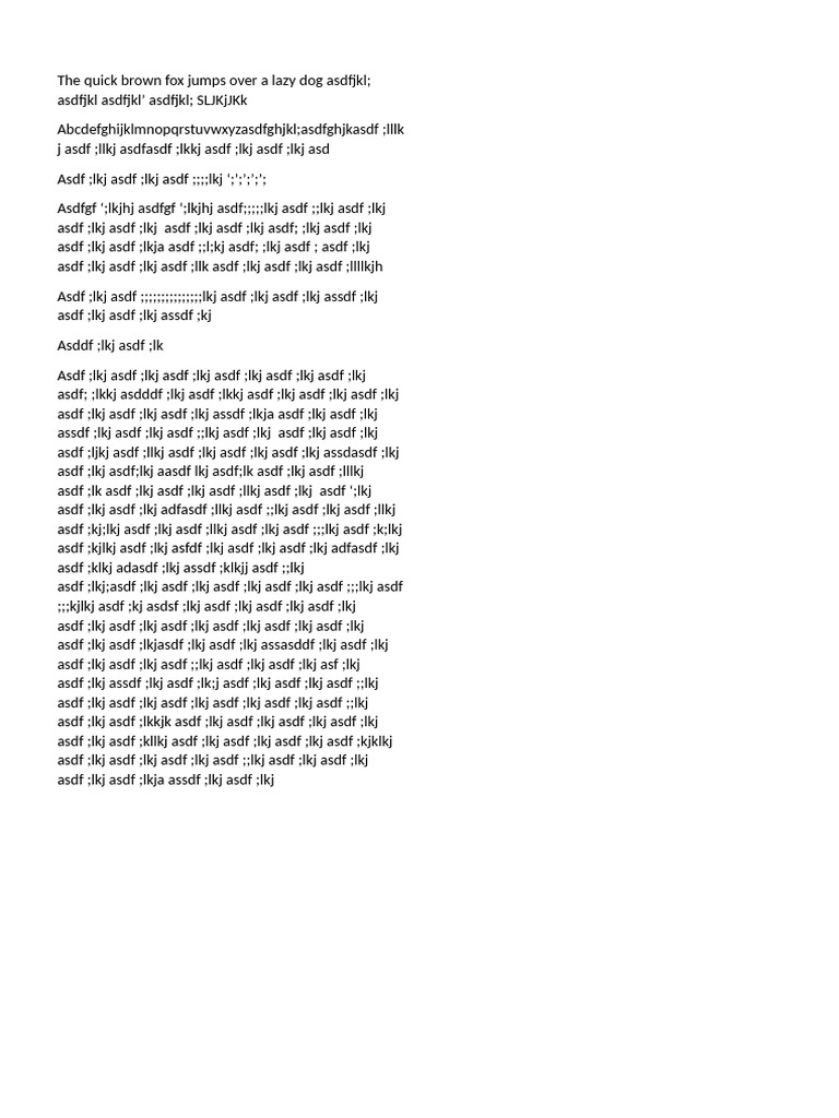 The Quick Brown Fox Jumps Over A Lazy Dog Asdfjkl | PDF