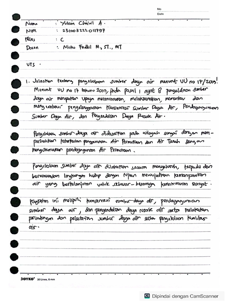 Kelas C - UTS PSDA | PDF