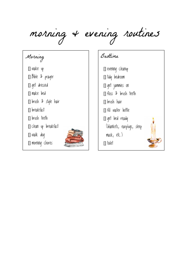 Morning and Evening Routines Guide | PDF