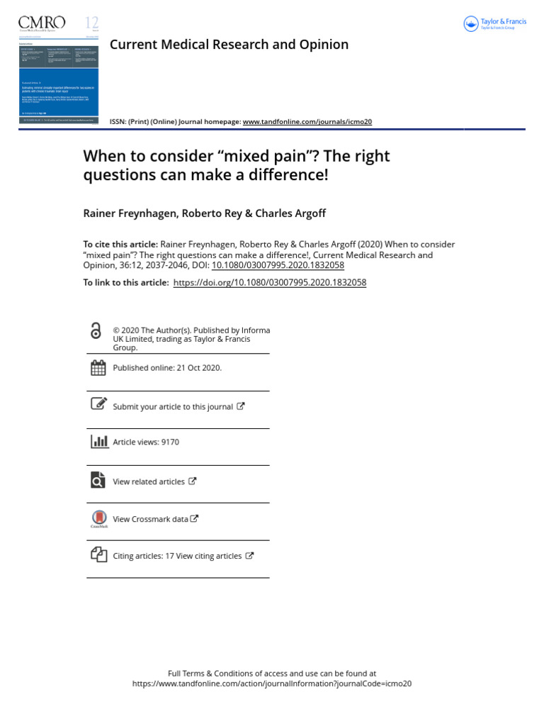 When to consider mixed pain The right questions can make a difference ...