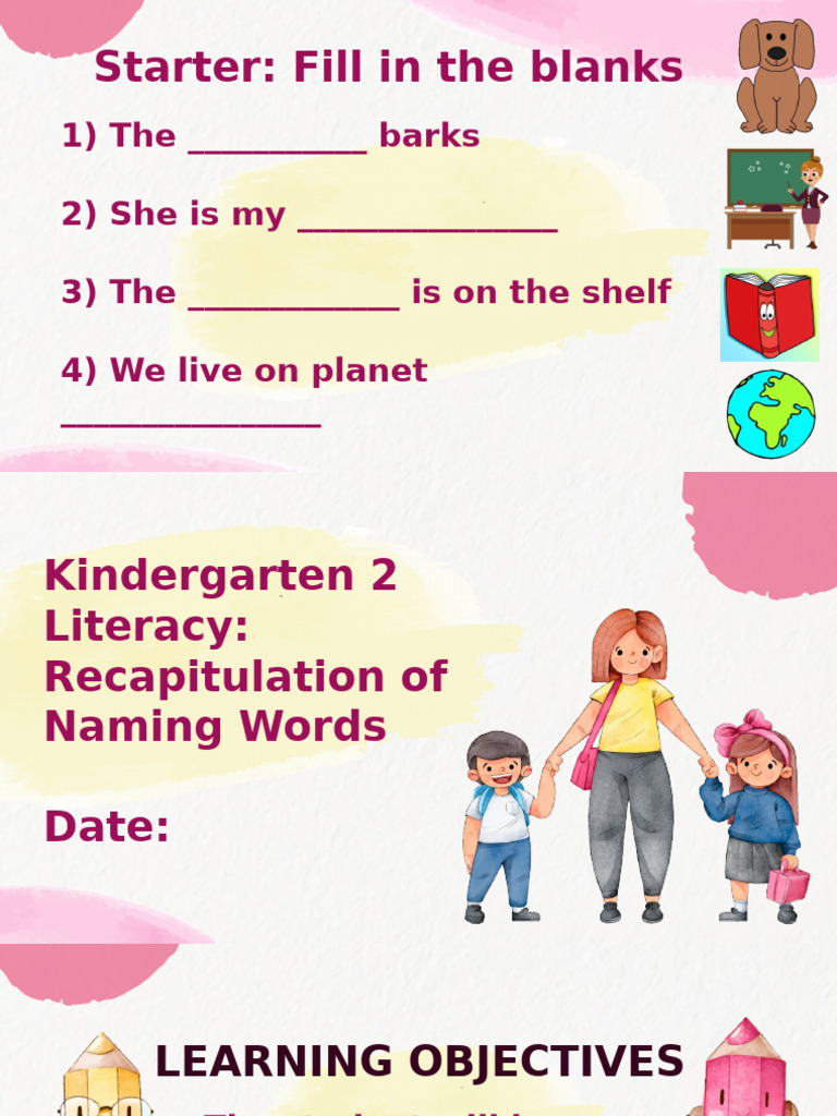Kindergarten Naming Words Lesson | PDF