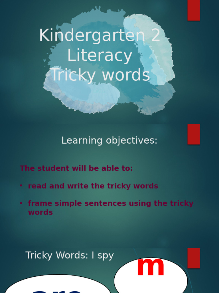 Kindergarten Literacy: Tricky Words Guide | PDF