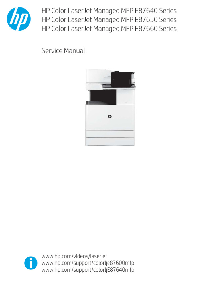 SM - HP Color LaserJet Managed MFP E87640 E87650 E87660 - 1730907211 ...