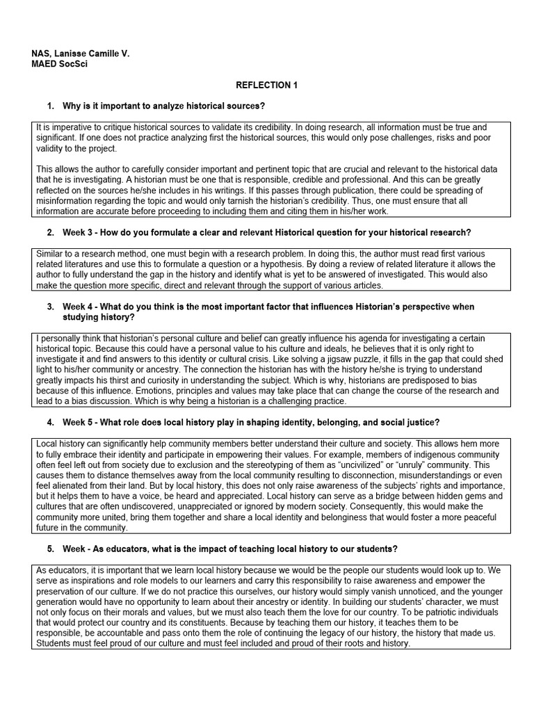 NAS, Lcv. Reflection 1 | PDF | Cognition | Social Psychology