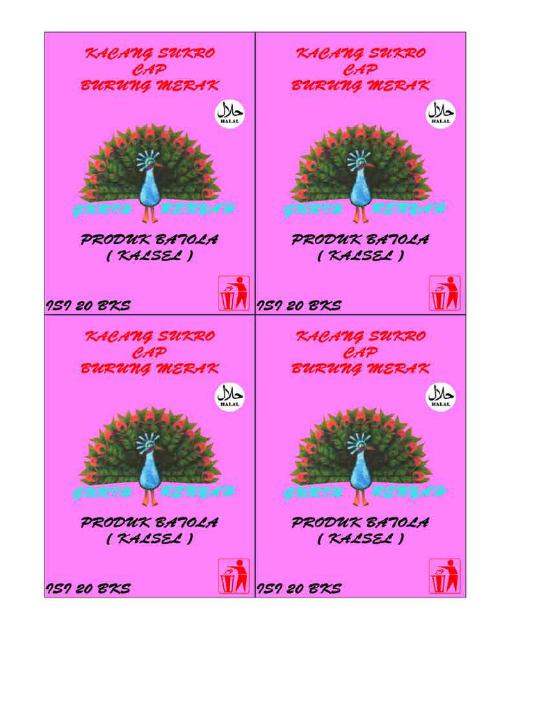 Kacang Sukro Burung Merak Besar | PDF