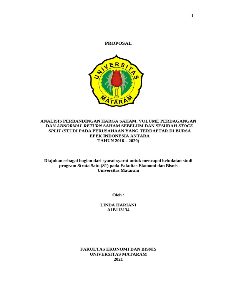 Proposal Unram | PDF