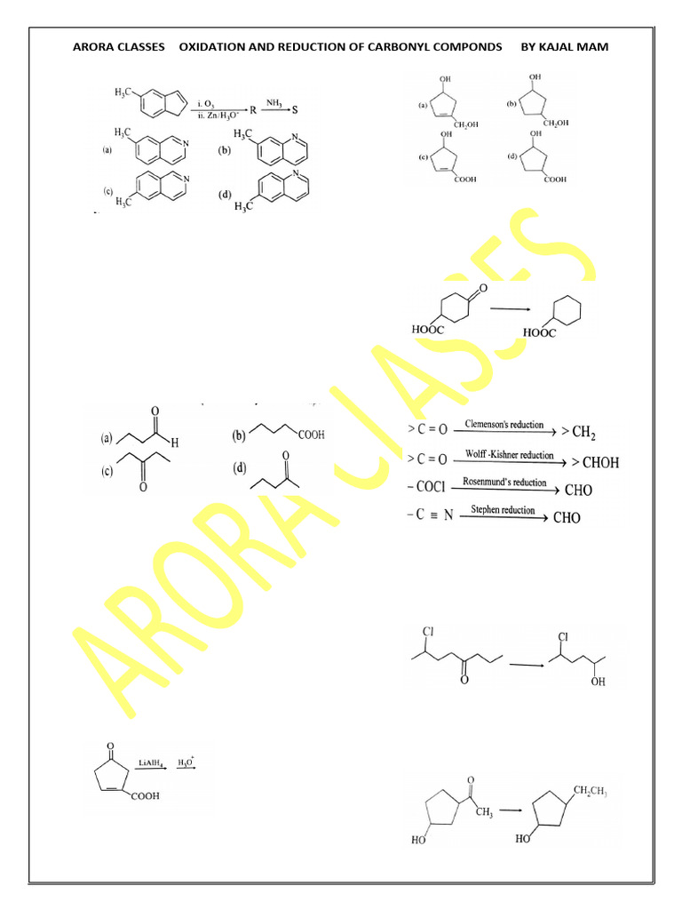 Oxidation and Reduction of Carbonyl Compounds | PDF | Ethanol | Aldehyde