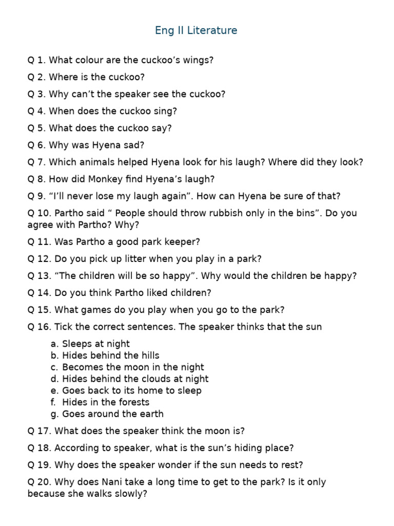 Eng II Literature | PDF