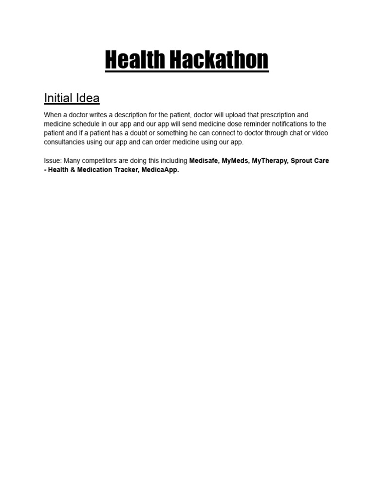 Health Hackathon | PDF | Mental Health | Medical Prescription