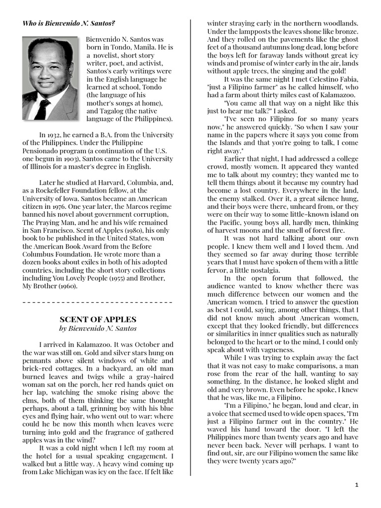 Scent of Apples Bienvenido N Santos - 090759 | PDF | Trees