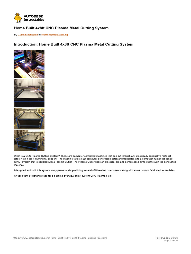 Home Built 4x8ft CNC Plasma Table | PDF | Numerical Control ...