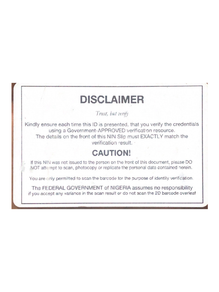 DISCLAIMER | PDF