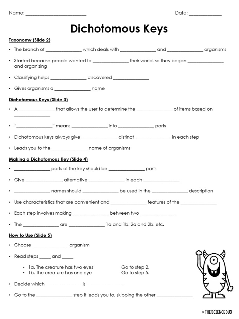 Dichotomous Keys (Notes) | PDF