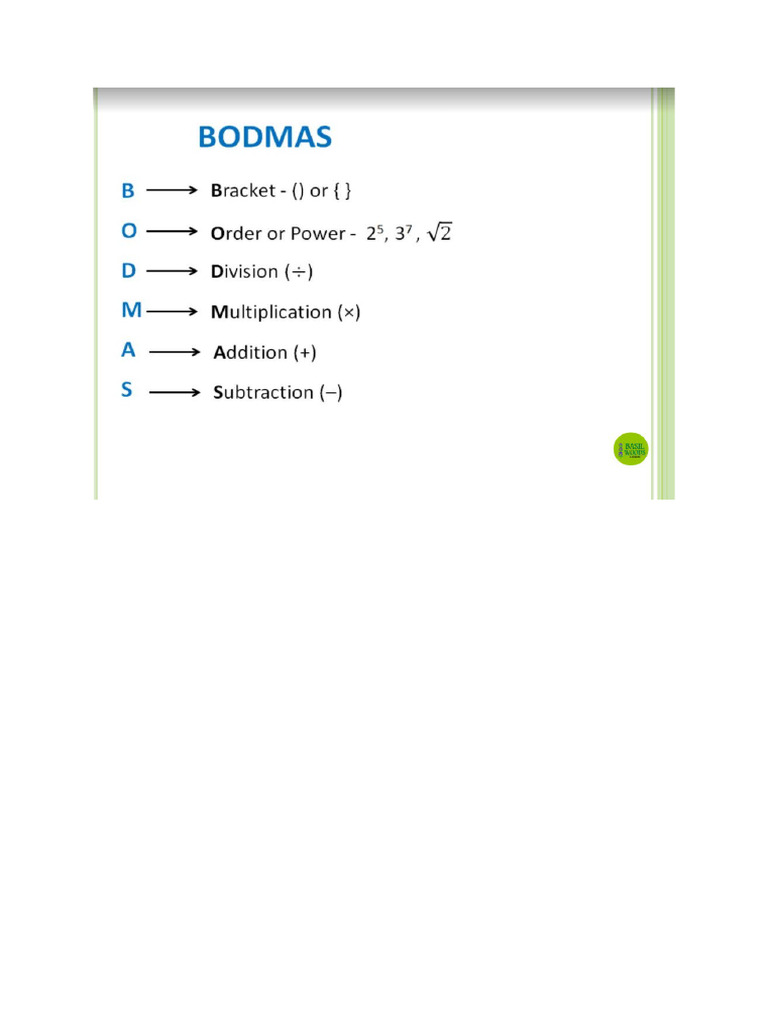 Bodmas | PDF