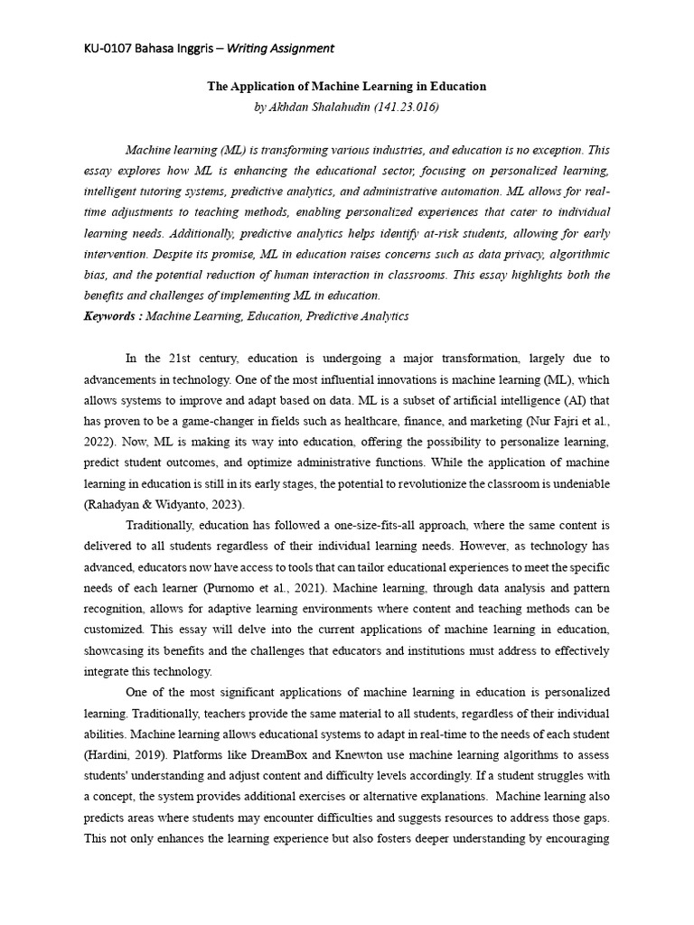 ML's Impact on Education | PDF | Machine Learning | Analytics