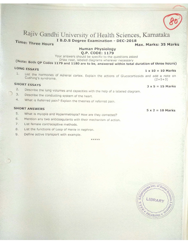 Rguhs Physiology | PDF