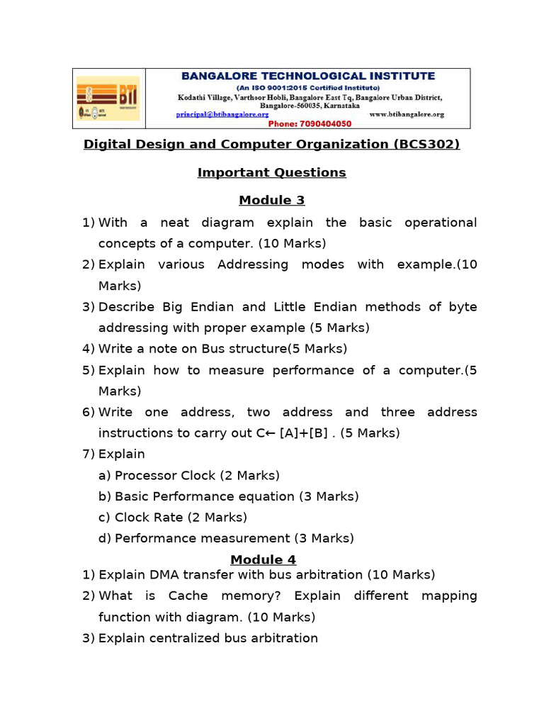 Computer Organization Study Guide | PDF