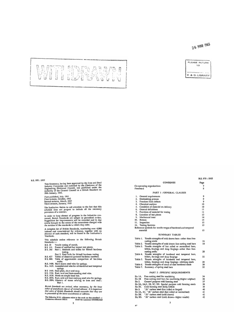 BS970 1955 2 | PDF | Steel | Hardness