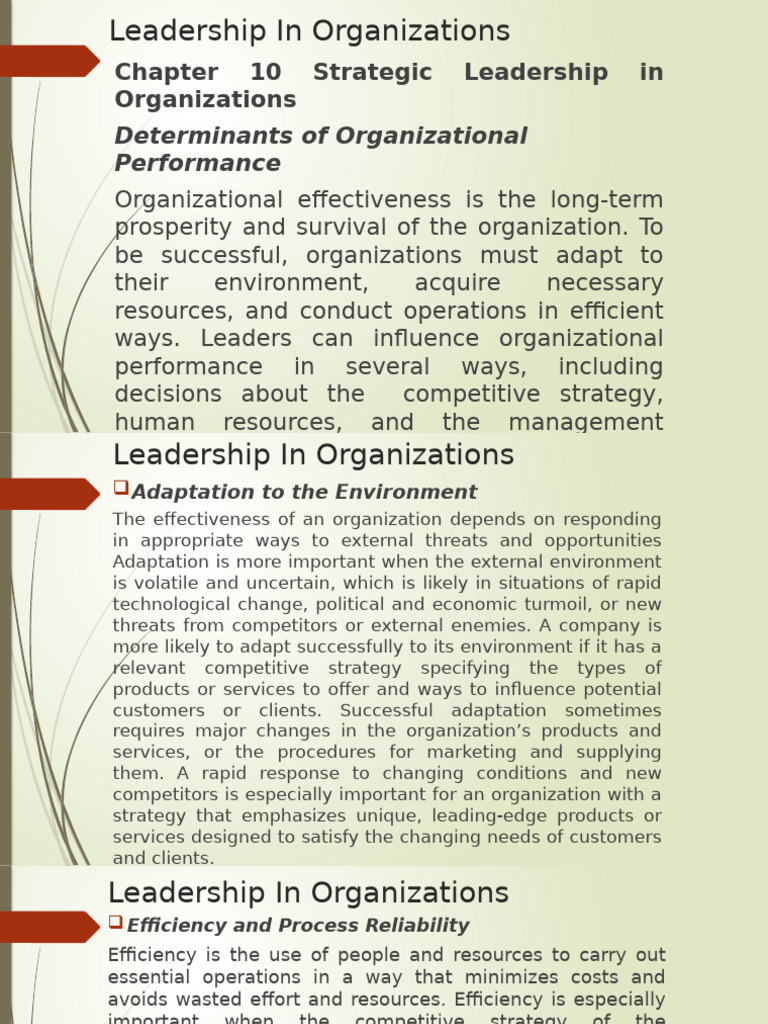 Chapter 10 Strategic Leadership | PDF | Strategic Management | Leadership