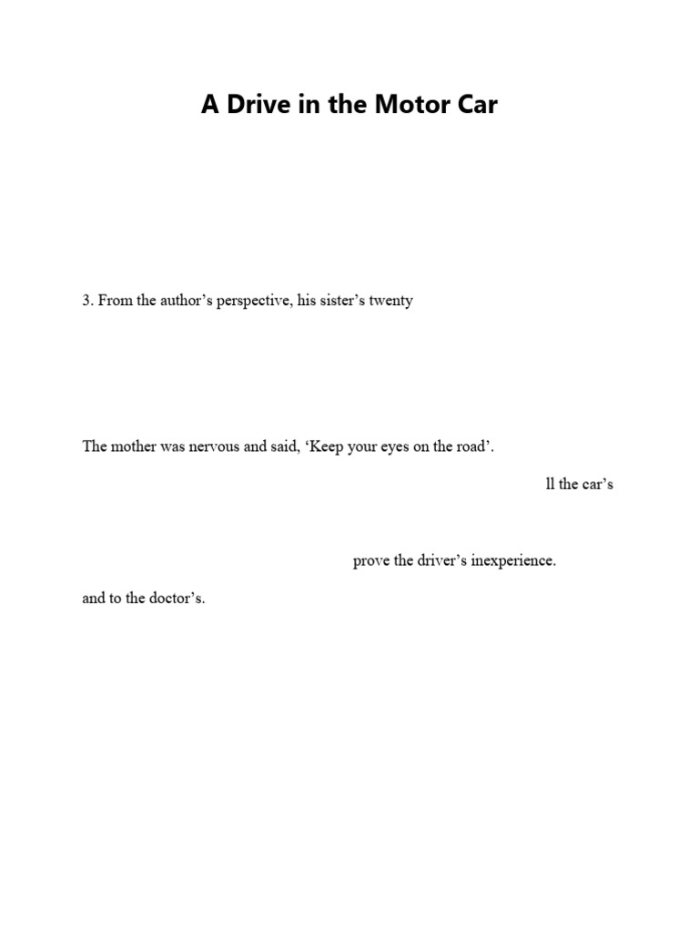 A Drive in The Motor Car | PDF