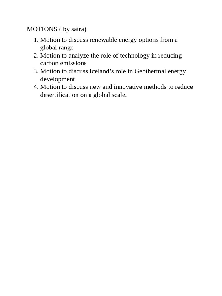 Saira EC Iceland - Sample Motions | PDF