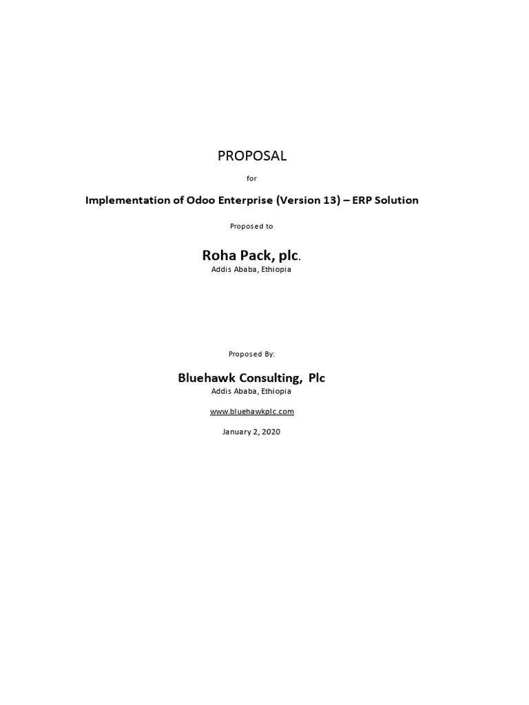 Sample Proposal of Implementing Odoo | PDF | Sales | Enterprise ...