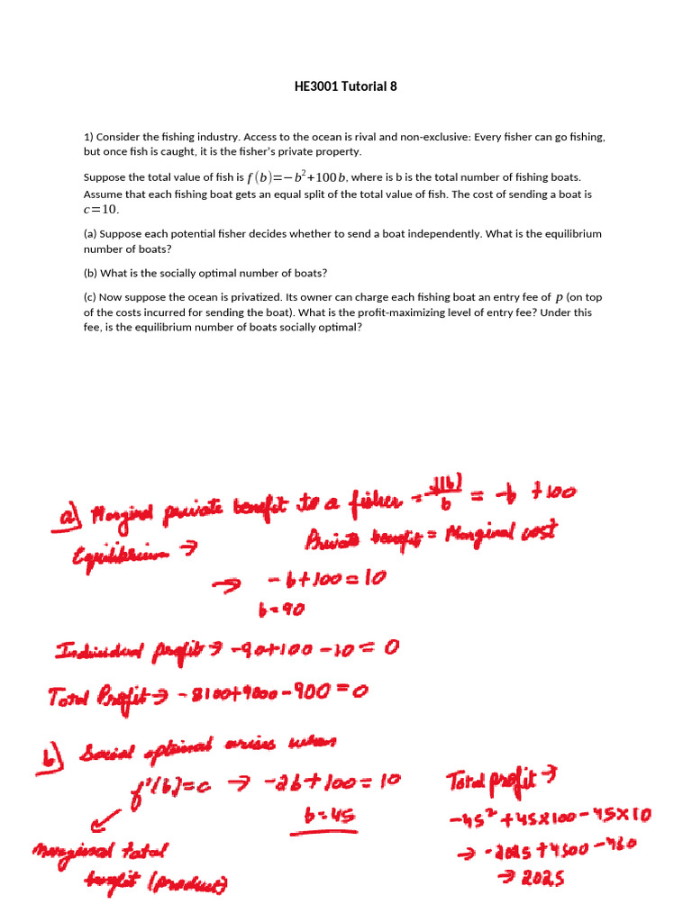 Tutorial 8(1) | PDF | Microeconomics | Economics