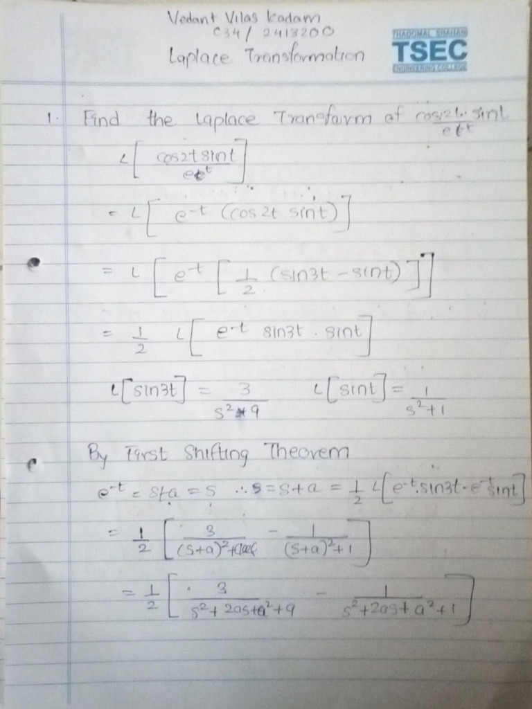 C34 2413200 MATHS TUTORIAL Vedant Kadam | PDF