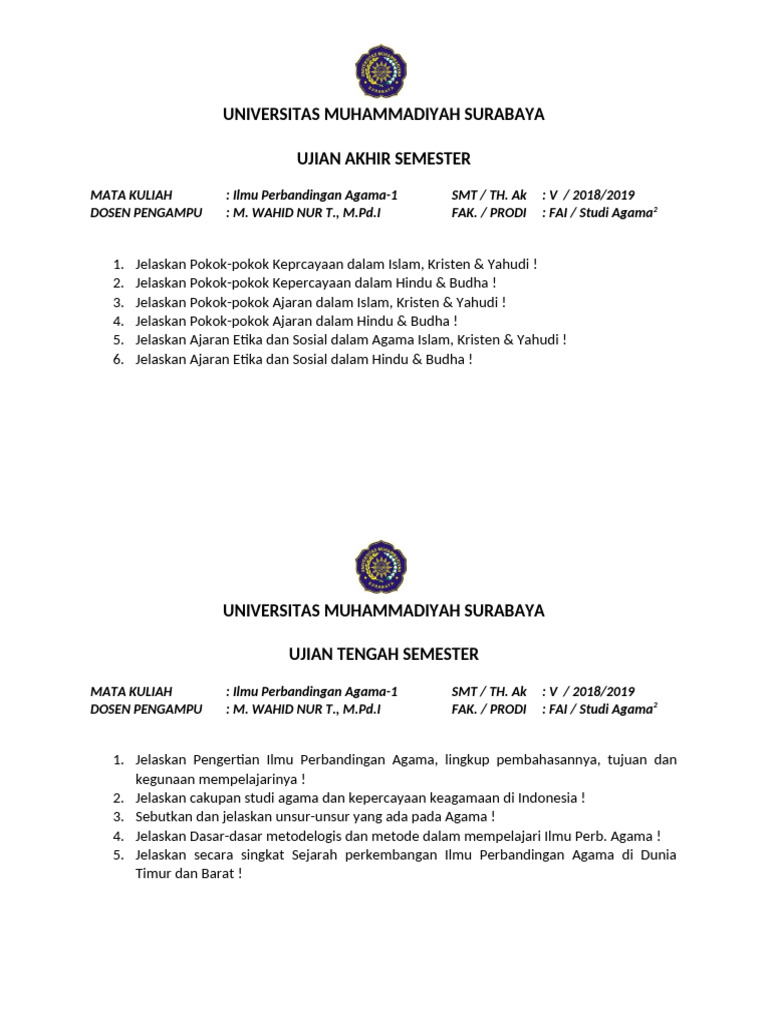 UAS smt Gasal 18_19 - IPA | PDF