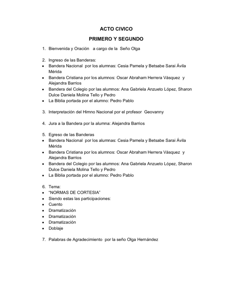 ACTO CIVICO 1 y 2 | PDF
