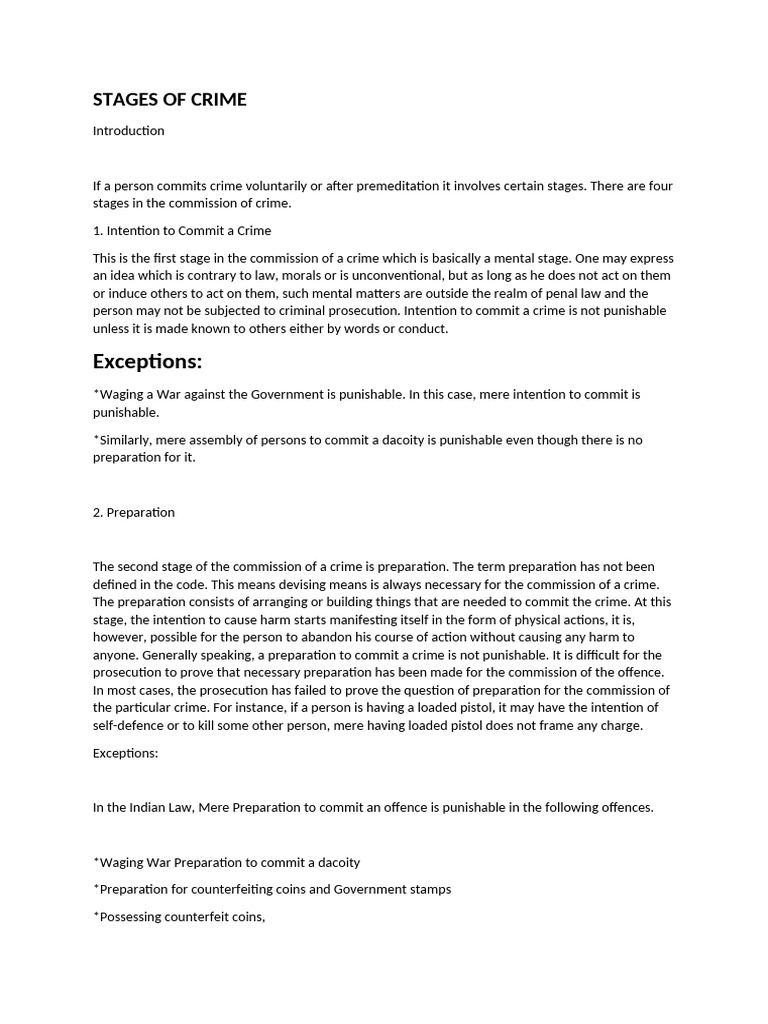Stages of Crime | PDF | Crimes | Crime & Violence