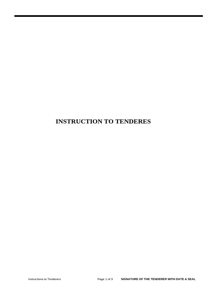 1 - Instructions To Tenderers | PDF | Specification (Technical Standard ...
