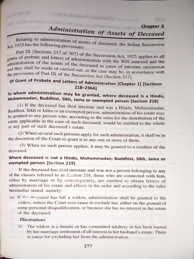 Adm. of Assets of Deceased | PDF