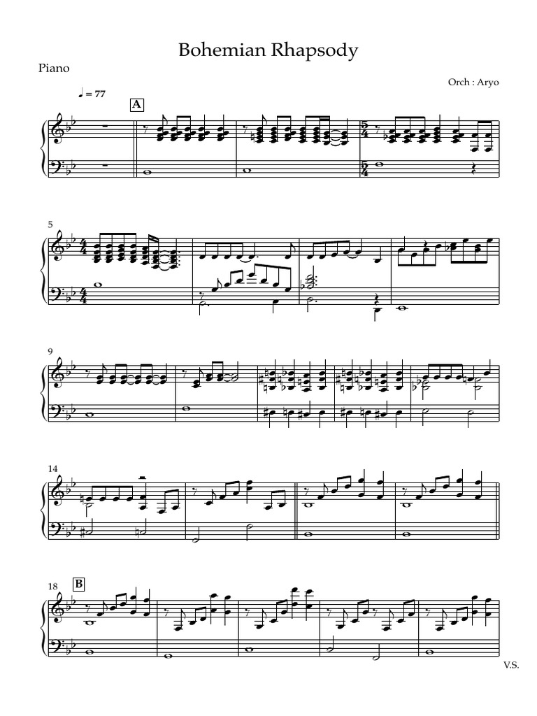 Bohemian Rhapsody - Piano | PDF