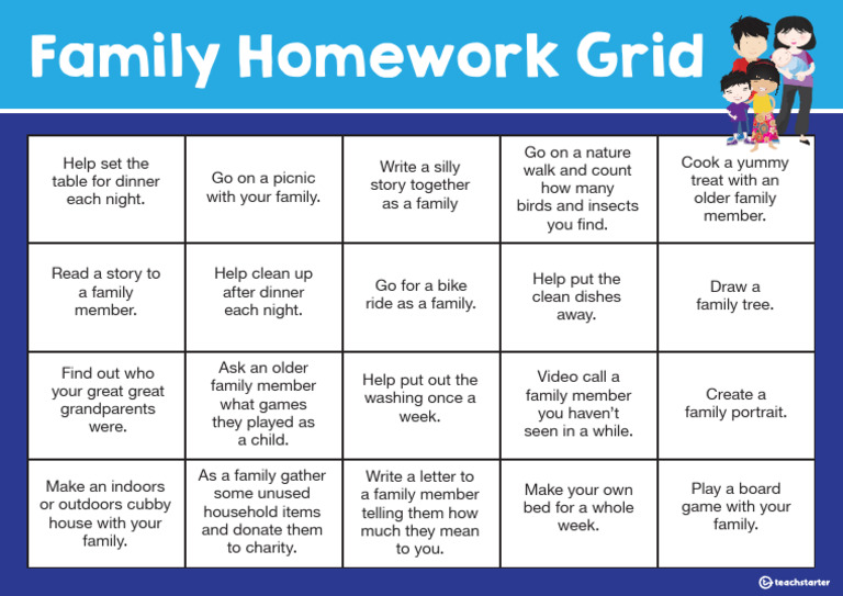 Family Homework Grid | PDF