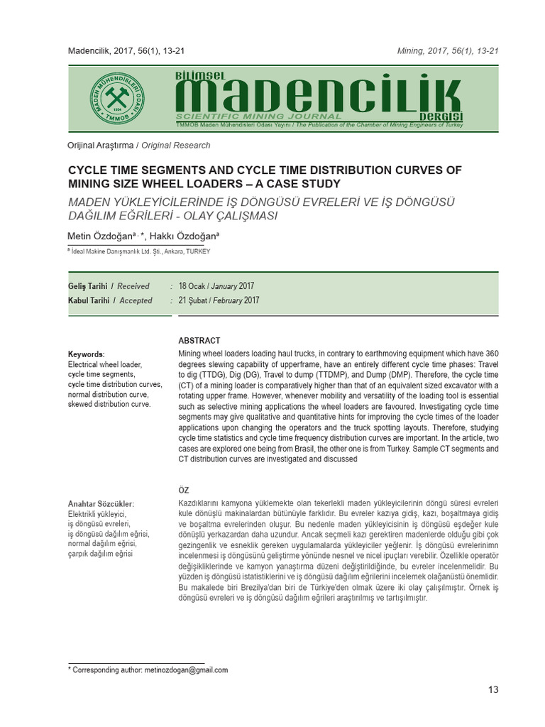 Cycle Time Segments and Cycle Time Distr | PDF | Electric Motor | Loader (Equipment)