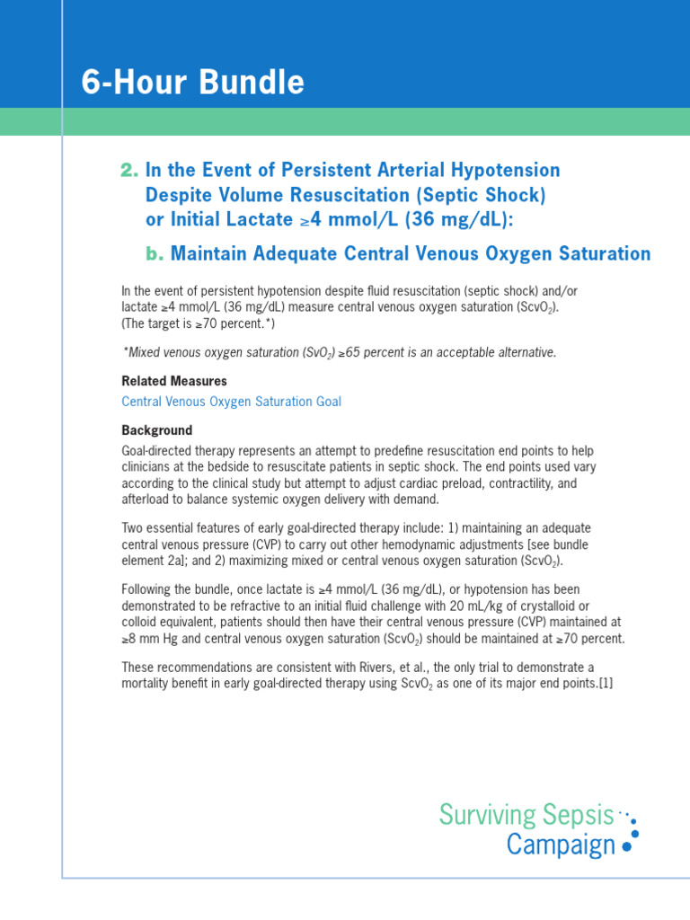 Septic Shock Resuscitation Guidelines | PDF | Sepsis | Shock (Circulatory)